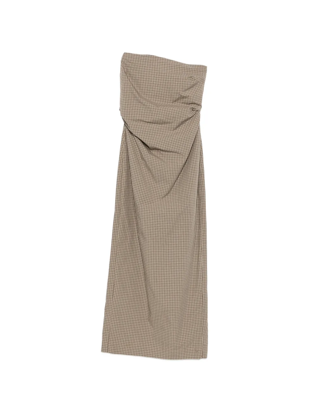 Enza Costa plaid-pattern tie-back Maxi Dress | ブラウン | FARFETCH JP