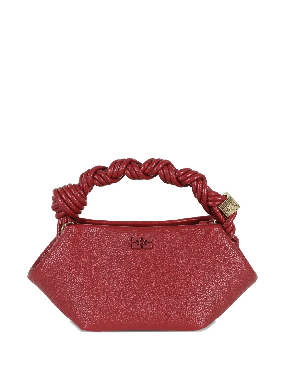 GANNI Mini Bou braided-handle Tote Bag | Red | FARFETCH AU