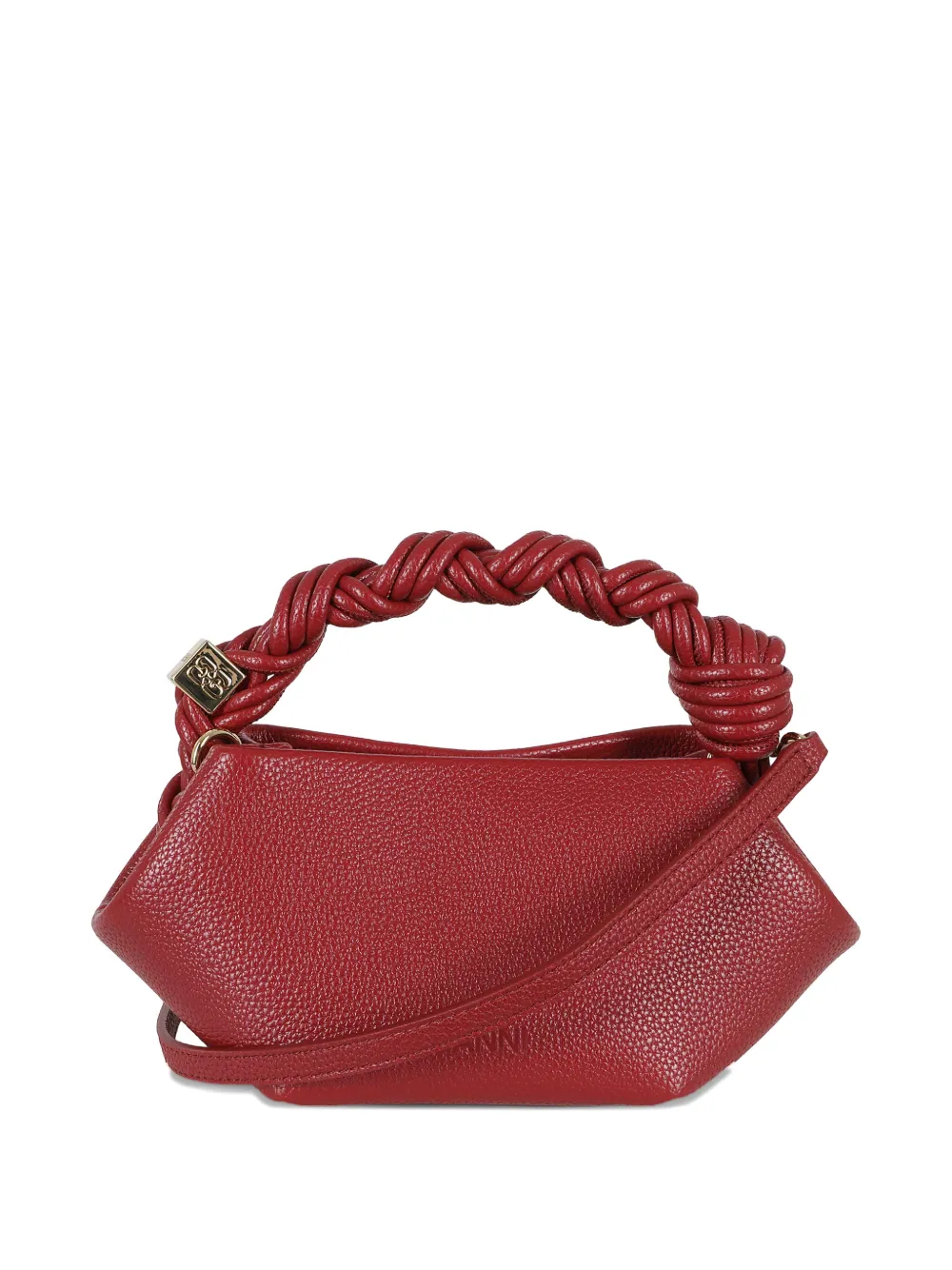 GANNI Mini Bou braided-handle Tote Bag | Red | FARFETCH AU