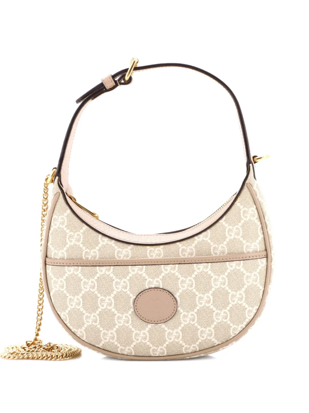 Gucci Pre-Owned Interlocking G Patch Half Moon GG Coated Canvas Mini ...