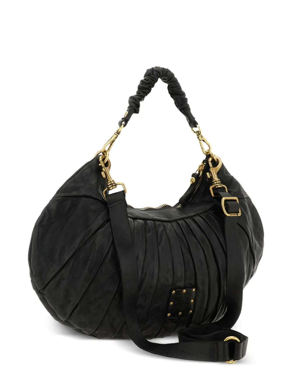 Campomaggi Luna Gathered Shoulder Bag | Black | FARFETCH UK