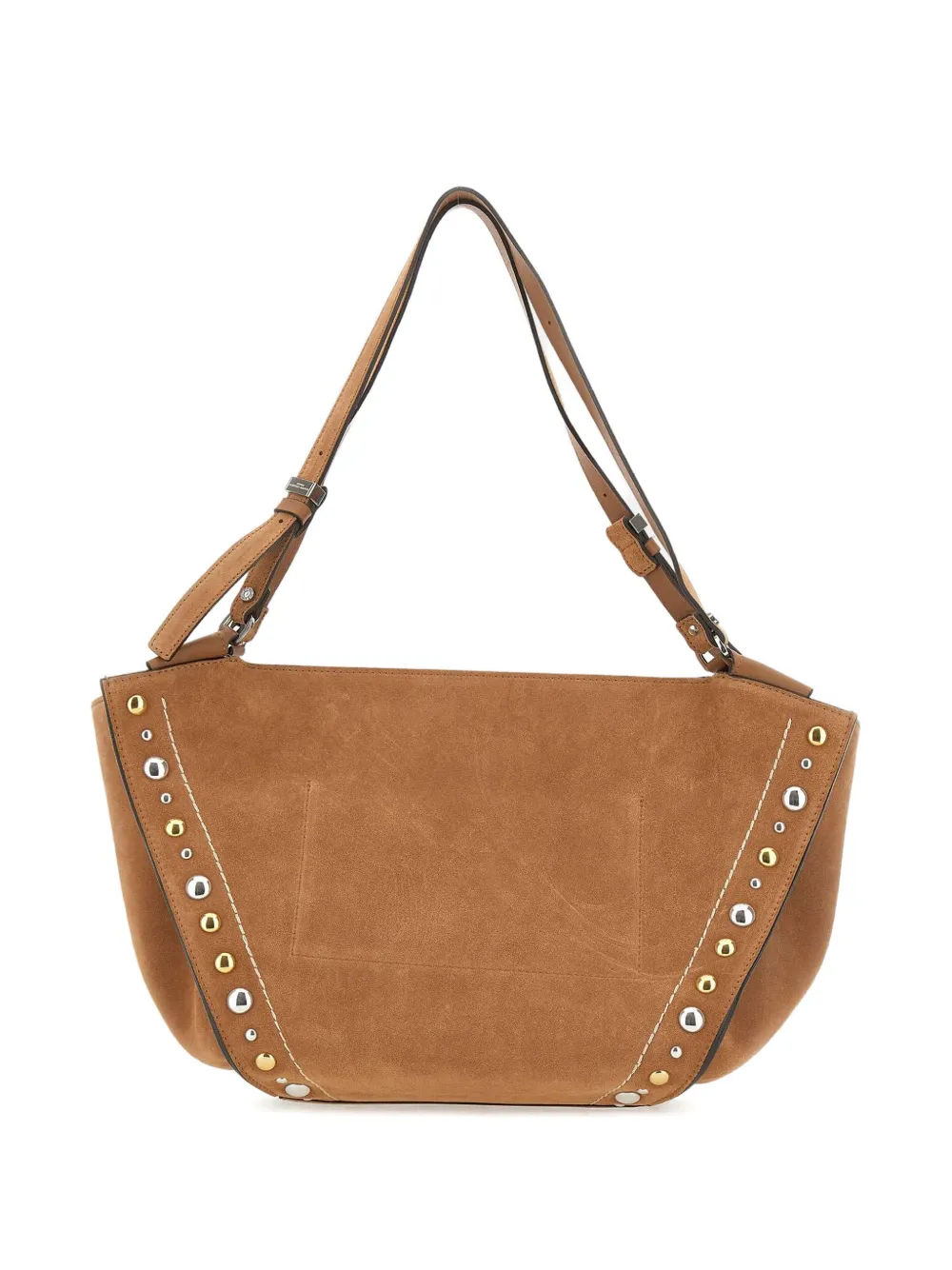 GIANNI CHIARINI Bloom Studded Stitching Suede Tote Bag | Brown ...