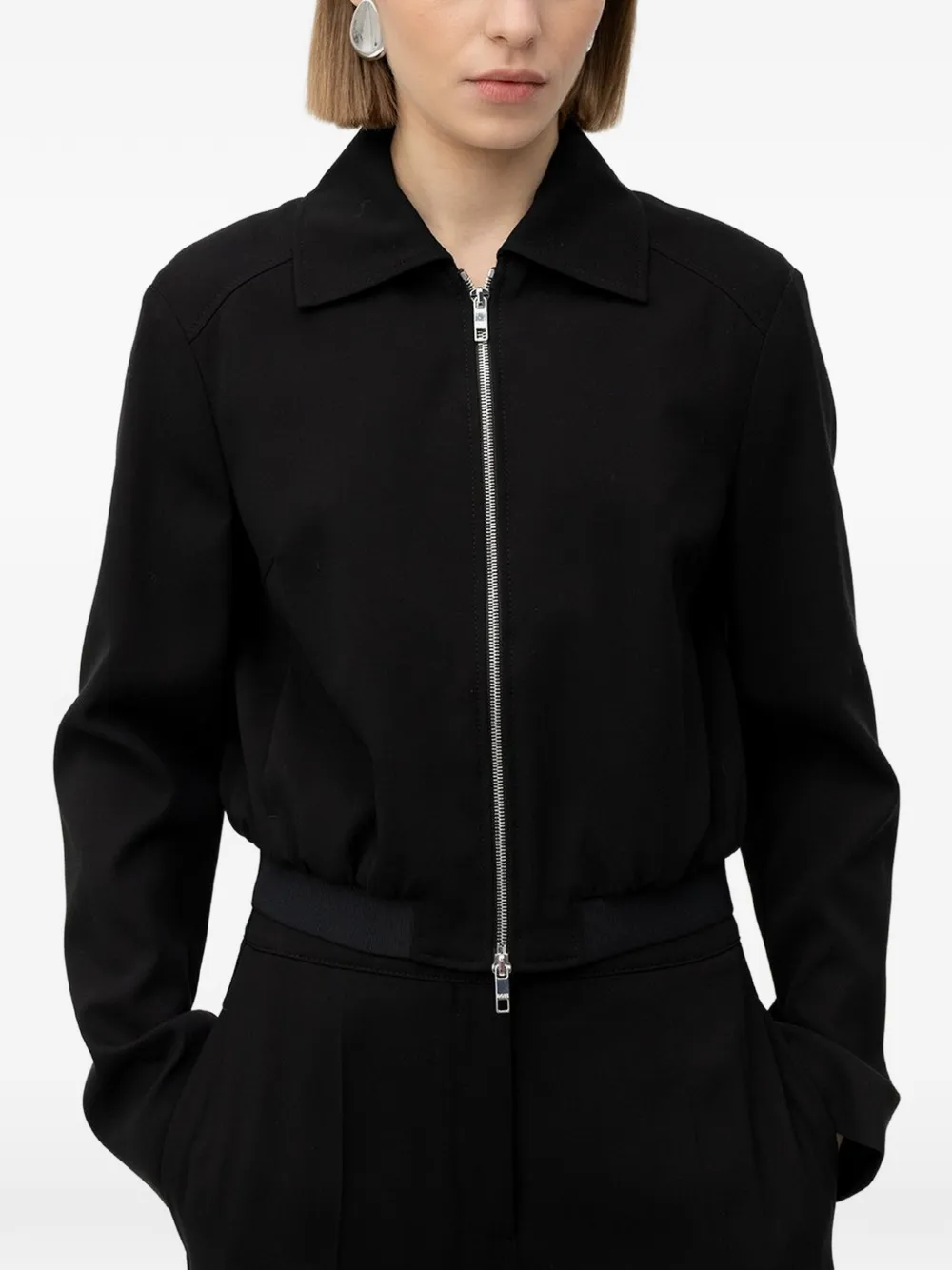 BOSS zip-up Jacket | Black | FARFETCH AE
