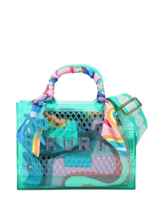 Kurt Geiger London Small Jelly scarf-detail Tote Bag | Green | FARFETCH AU