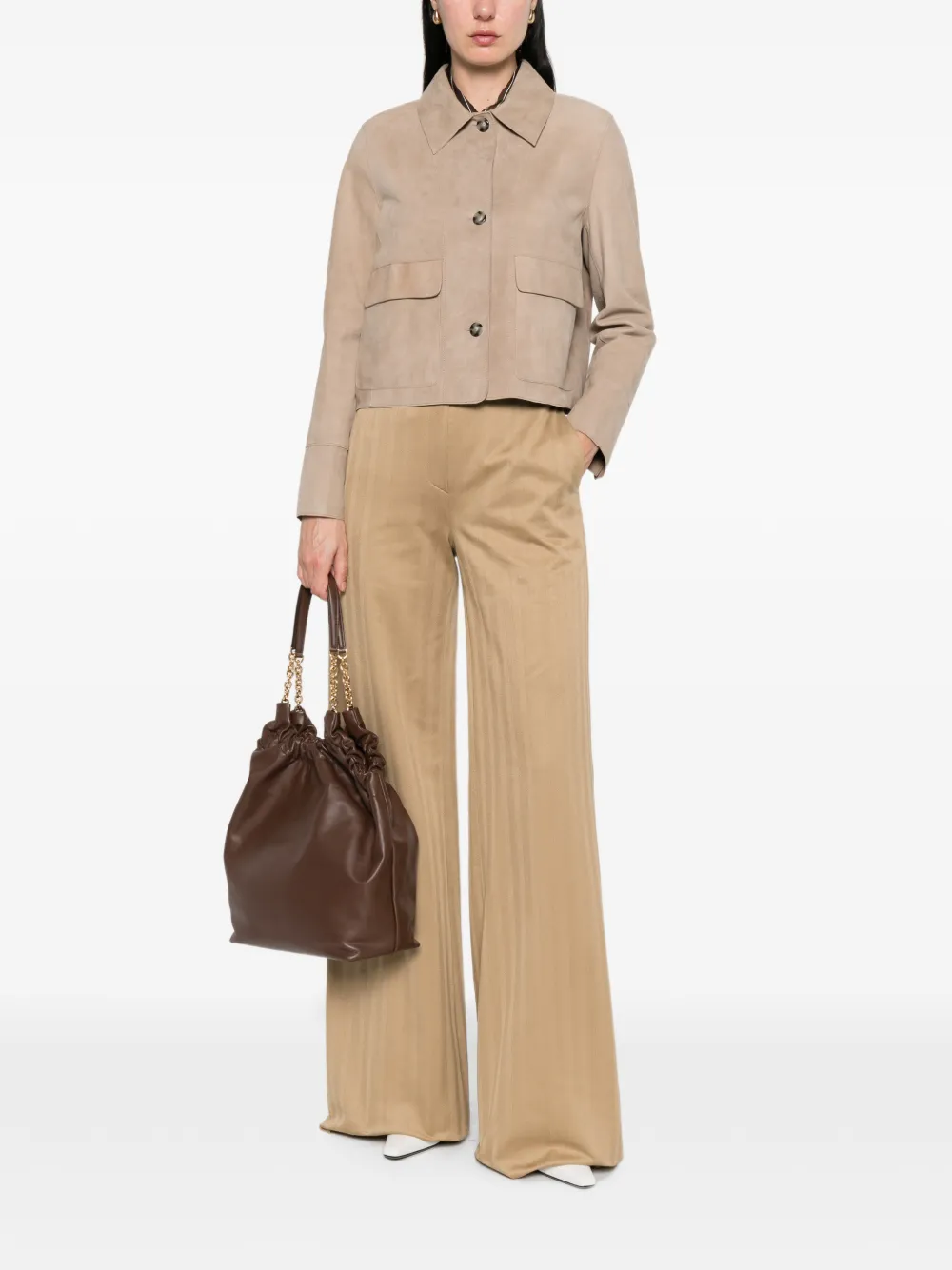LEATHER AUTHORITY Jaqueta Com Aba No Bolso | Neutro | FARFETCH BR