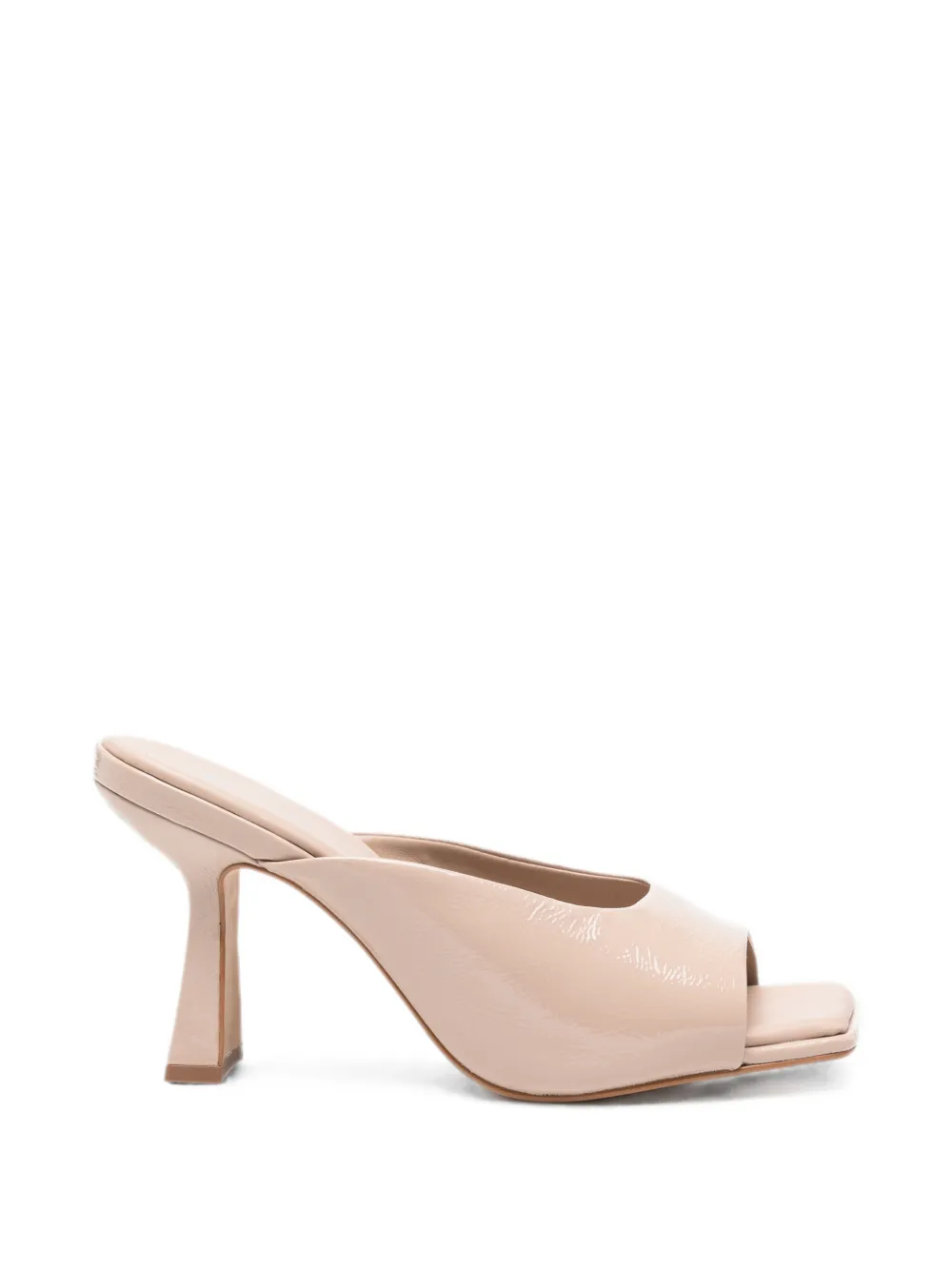 CARRANO patent-finish square-toe Mules | Neutrals | FARFETCH AU