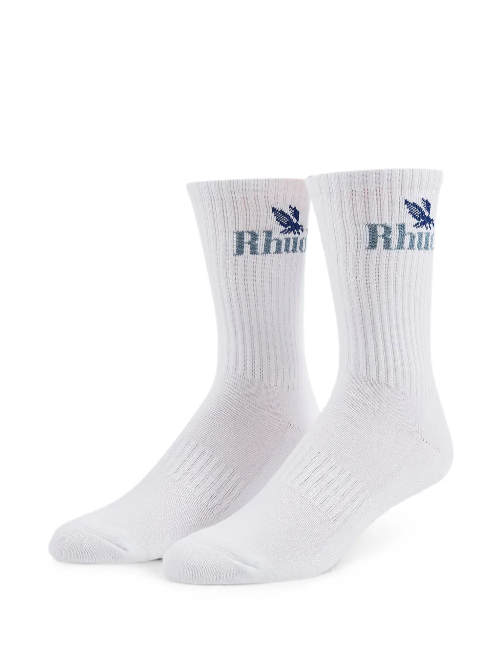 RHUDE Rossa logo-intarsia Socks | White | FARFETCH