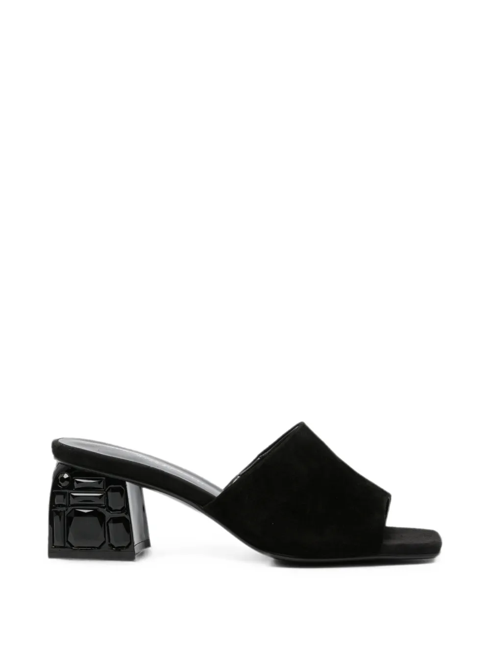 ADRIANNA FERETTI crystal-embellished block-heel Sandals | Black | FARFETCH