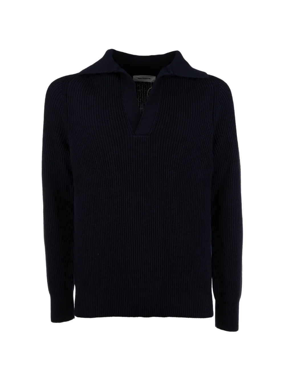 PAOLO RAGAZZINI polo-collar ribbed-knit Sweater | Blue | FARFETCH AU