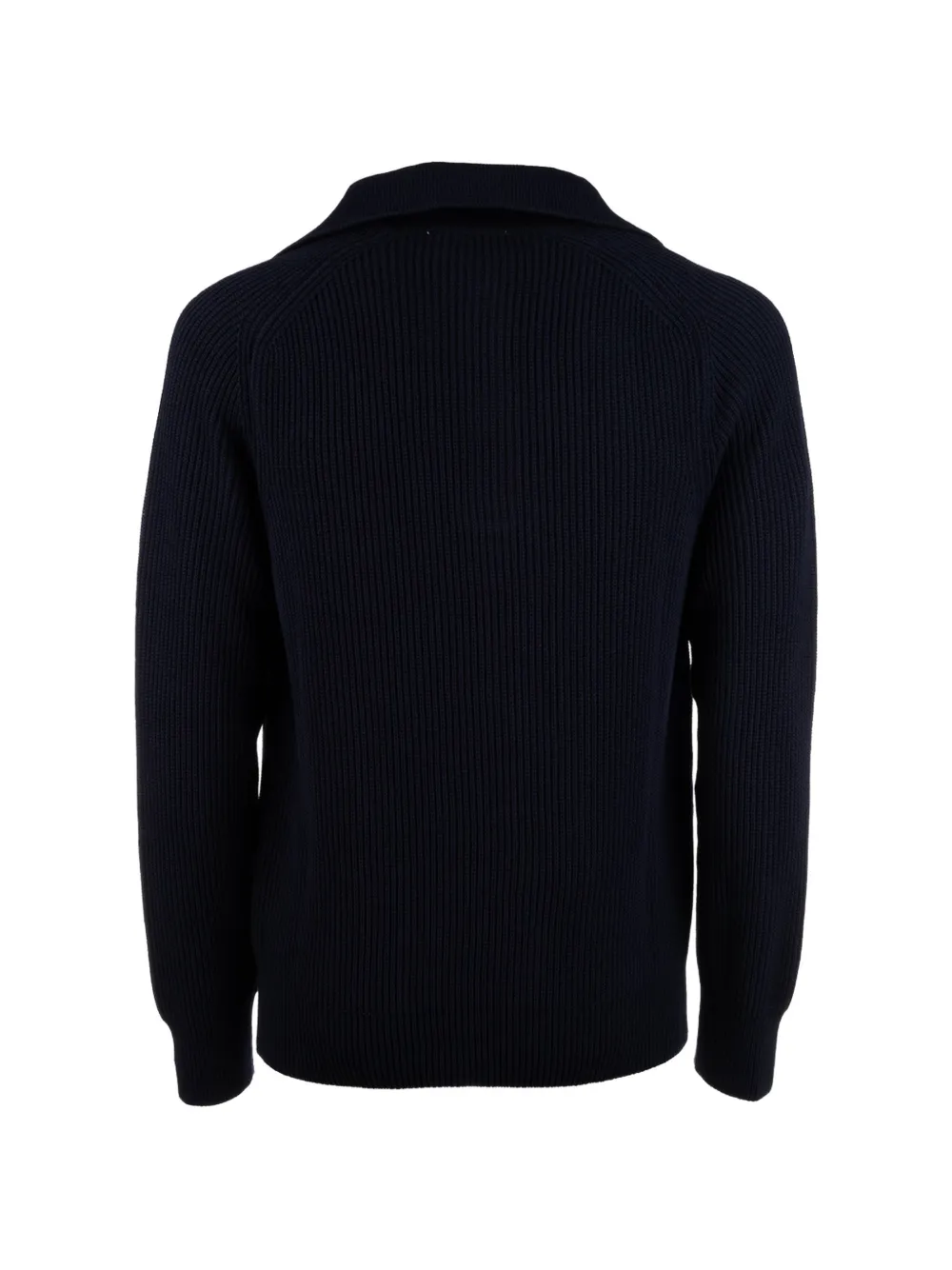 PAOLO RAGAZZINI polo-collar ribbed-knit Sweater | Azul | FARFETCH BR