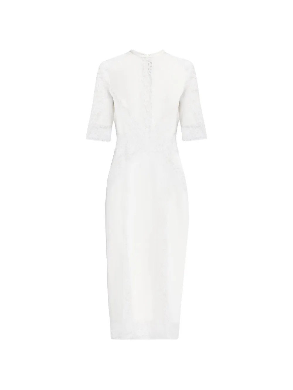 Elie Saab lace-panelled Cady Midi Dress | White | FARFETCH AU