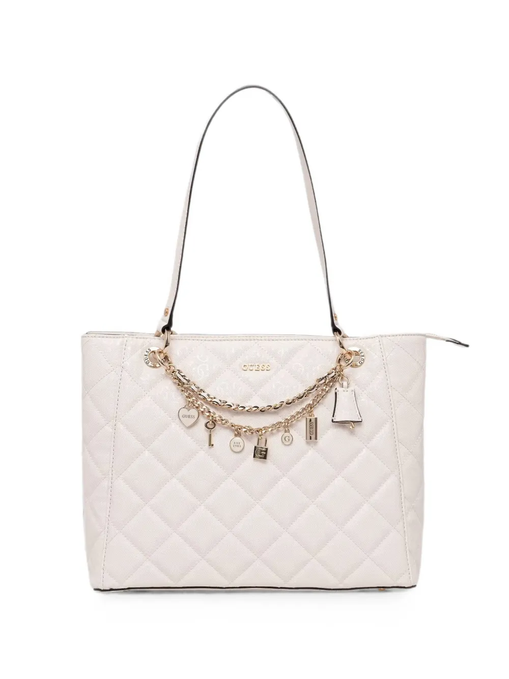 GUESS USA Libby Quilted charm-detail Tote Bag | ニュートラル | FARFETCH JP