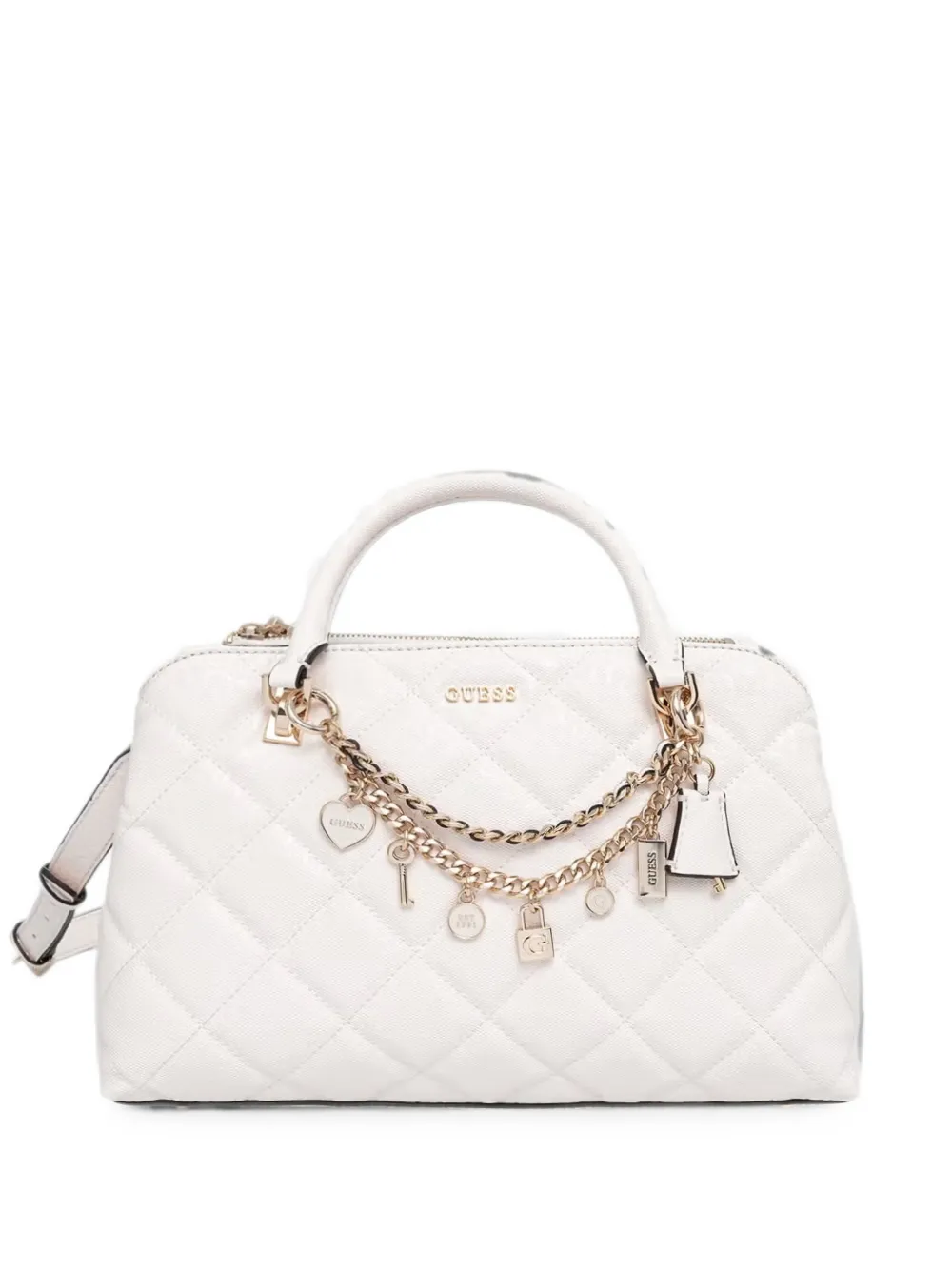 GUESS USA Libby Quilted charm-detail Tote Bag | ニュートラル | FARFETCH JP