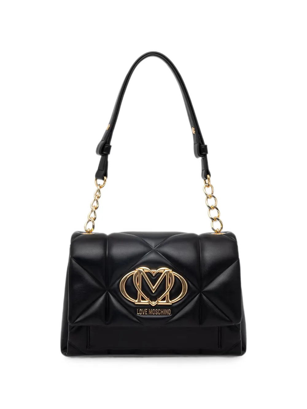 Love Moschino logo-plaque Quilted Shoulder Bag | Black | FARFETCH
