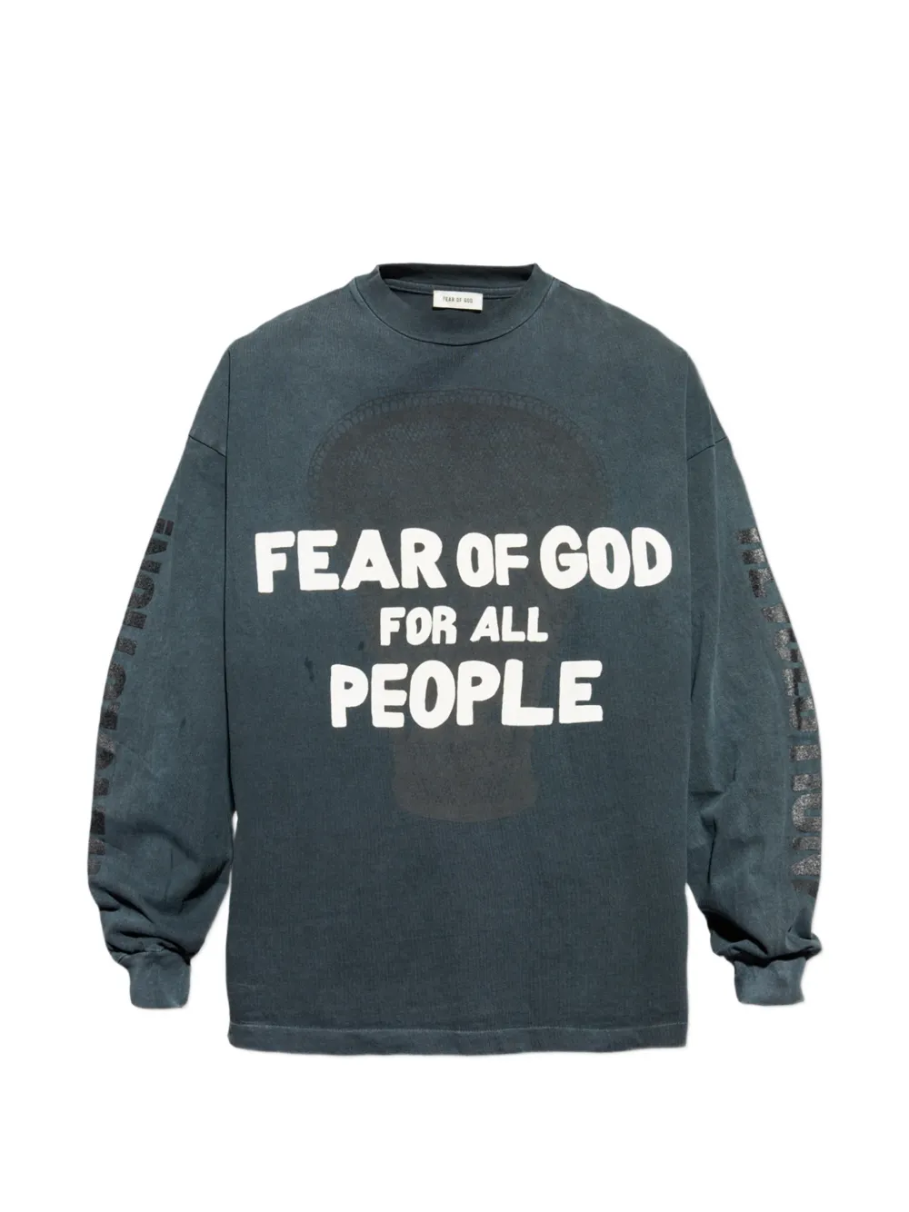 Fear Of God slogan-print long-sleeve T-shirt | Blue | FARFETCH CA