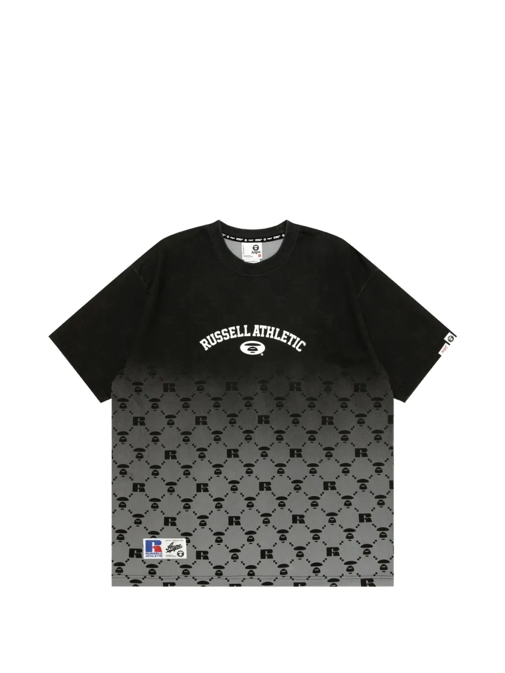 AAPE BY *A BATHING APE® x Russell Athletic Logo T-shirt | Black | FARFETCH