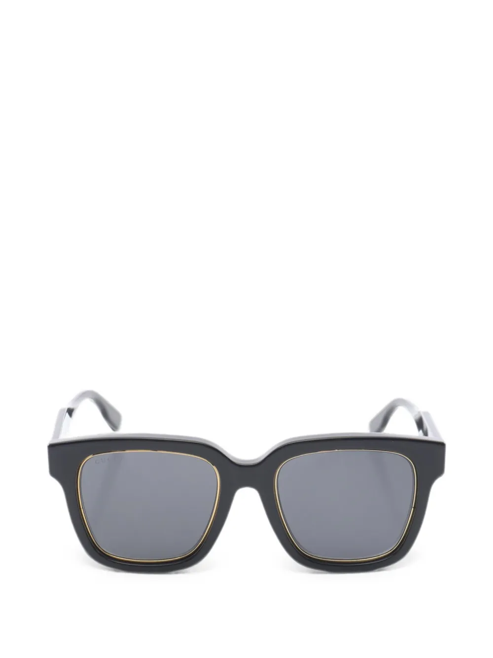 Gucci Pre-Owned logo-arm square-frame Sunglasses | Black | FARFETCH