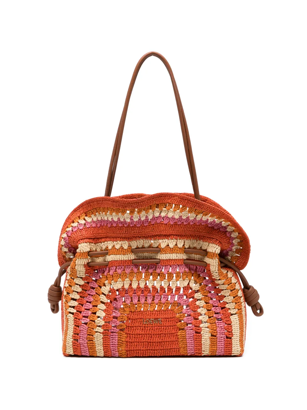 LOEWE Flamenco crochet-knit Shoulder Bag | Orange | FARFETCH TH