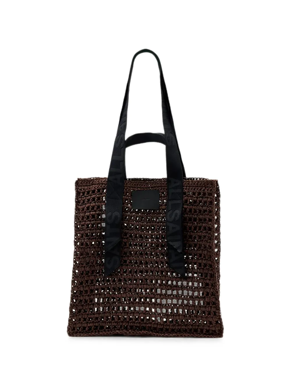 AllSaints crochet-knit logo-strap Tote Bag | ブラウン | FARFETCH JP