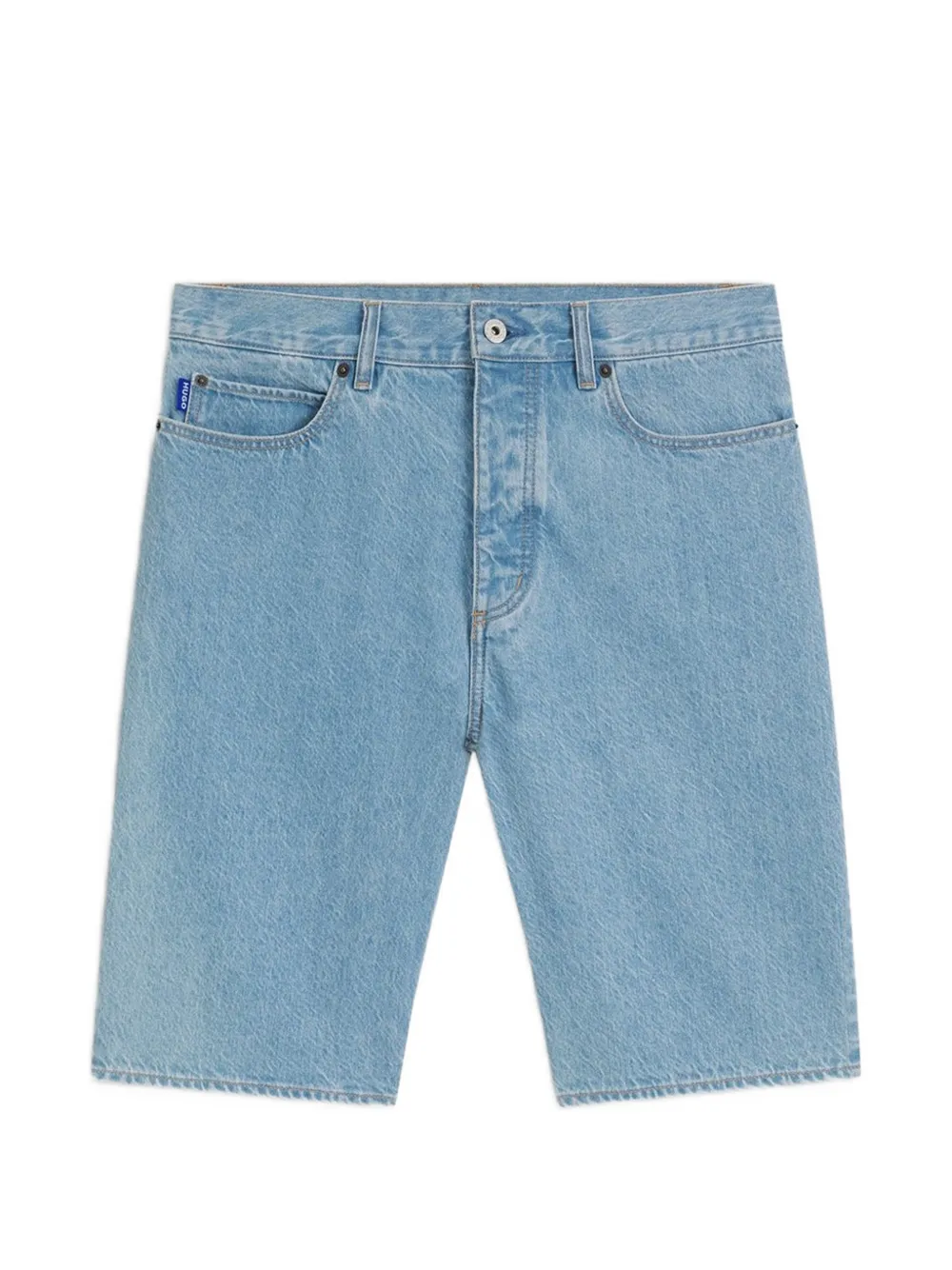 HUGO logo-patch Denim Shorts | Blue | FARFETCH
