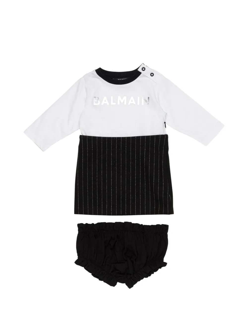Balmain Kids Set De Bloomers y Vestido Con Logo Estampado | Negro ...