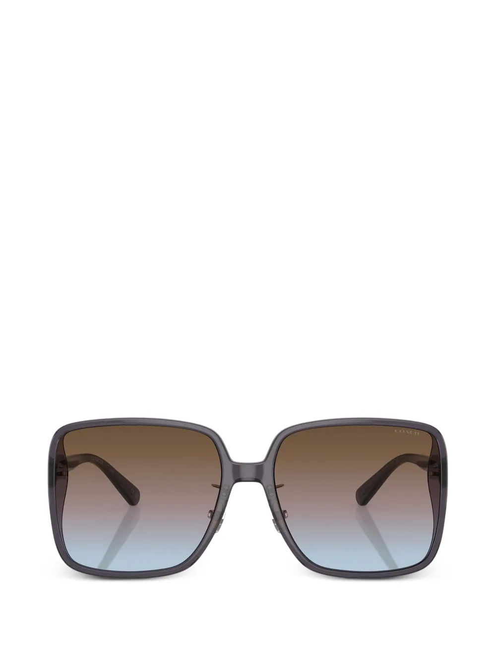 Coach logo-lettering oversize-frame Sunglasses | Purple | FARFETCH