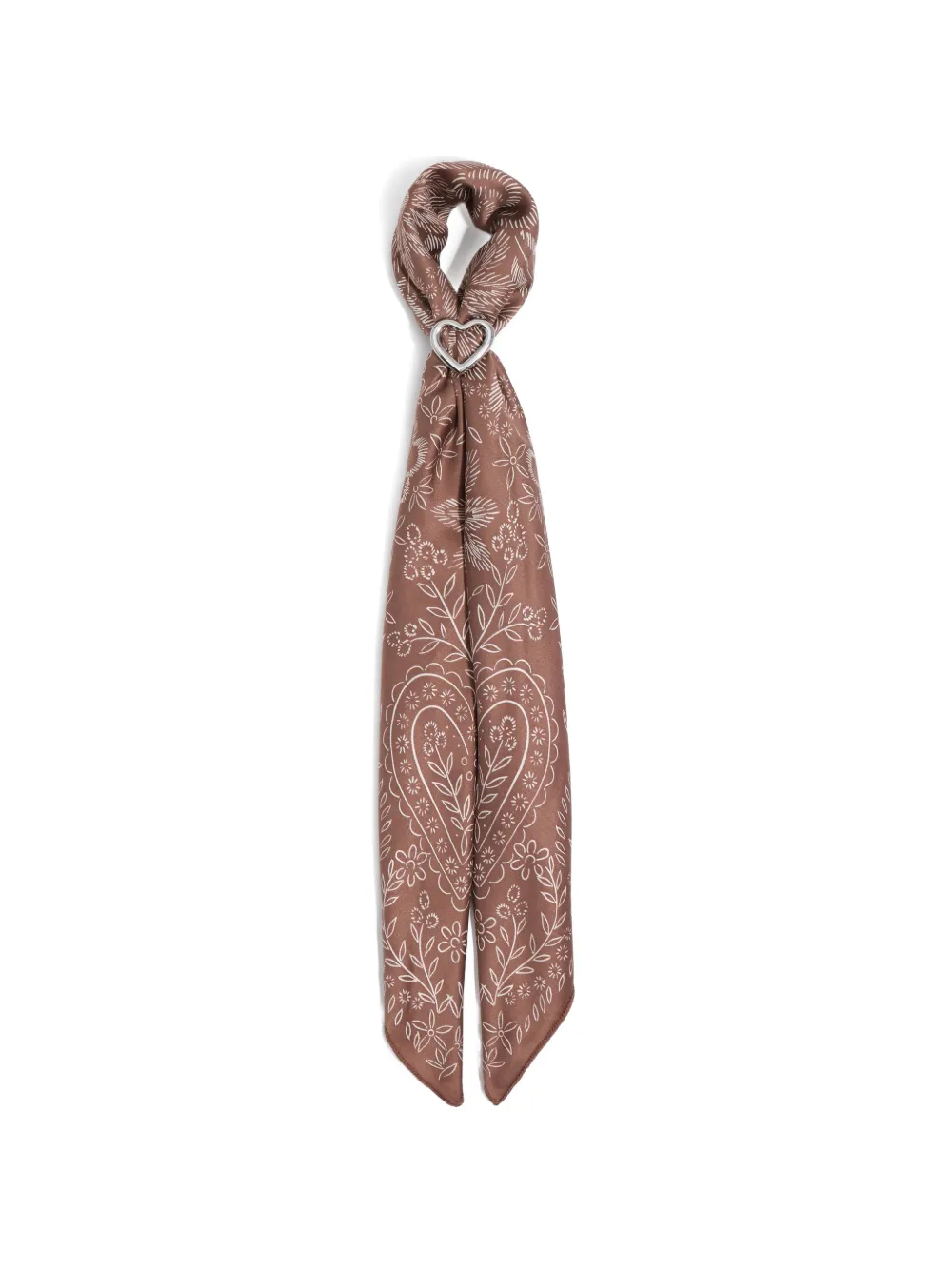 Bimba y Lola floral-print heart-ring Scarf | Brown | FARFETCH