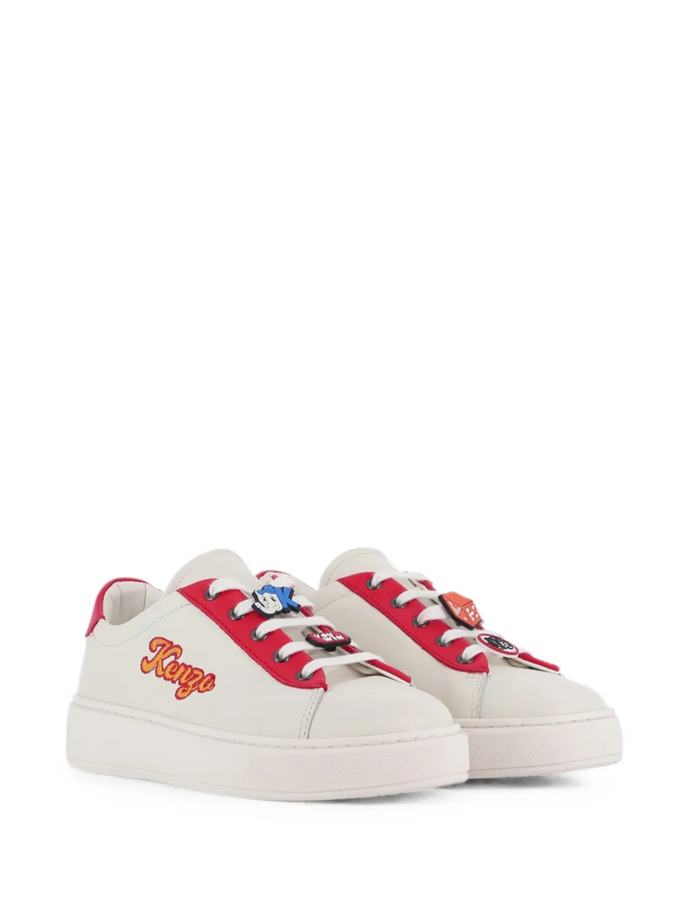 Kenzo Kids logo-embroidered Sneakers | Neutrals | FARFETCH
