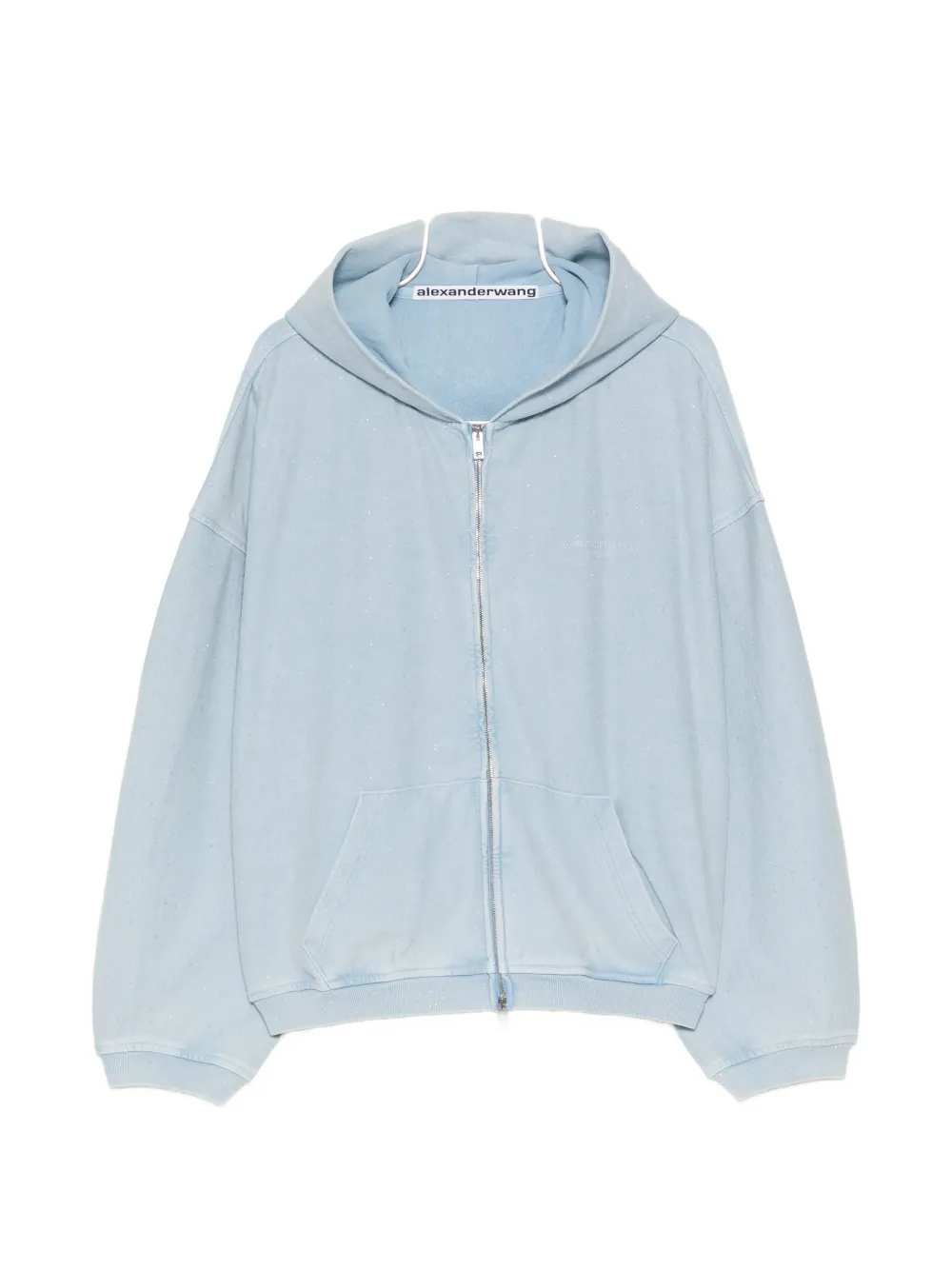 Alexander Wang crystal-embellished zip-up Hoodie | Blue | FARFETCH