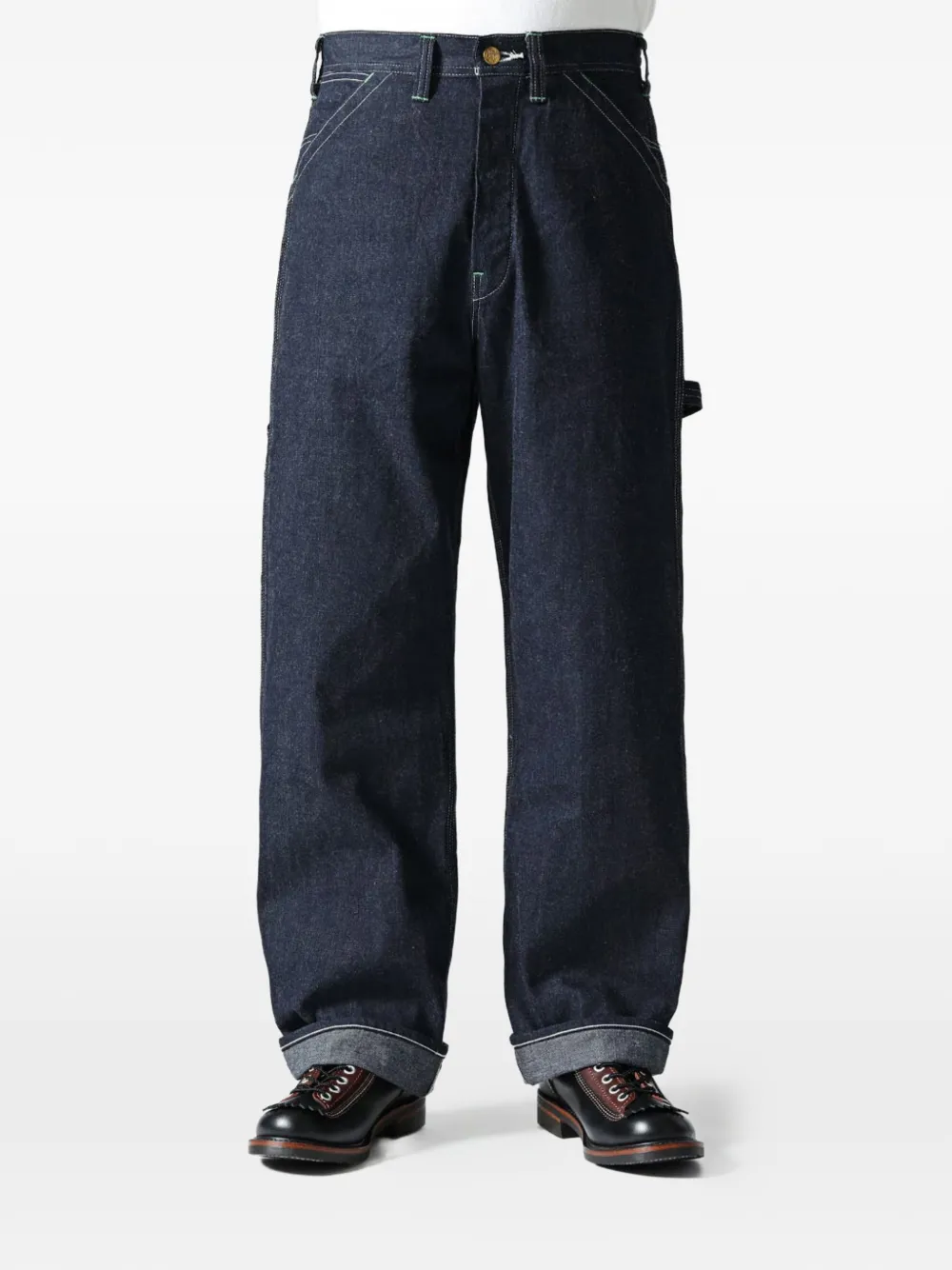 Sugar Cane Jeans logo-patch Work Denim Jeans | Blue | FARFETCH