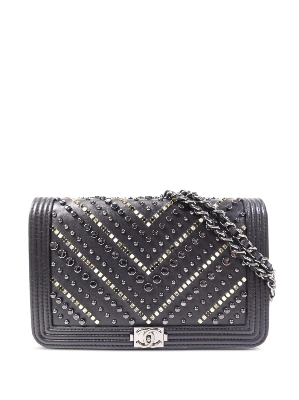 CHANEL Pre-Owned Boy CC Embellished Crossbody Bag | ブラック | FARFETCH JP