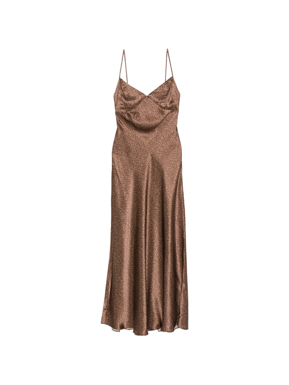 MC2 Saint Barth leopard-print spaghetti-strap Silk Maxi Dress | Brown ...