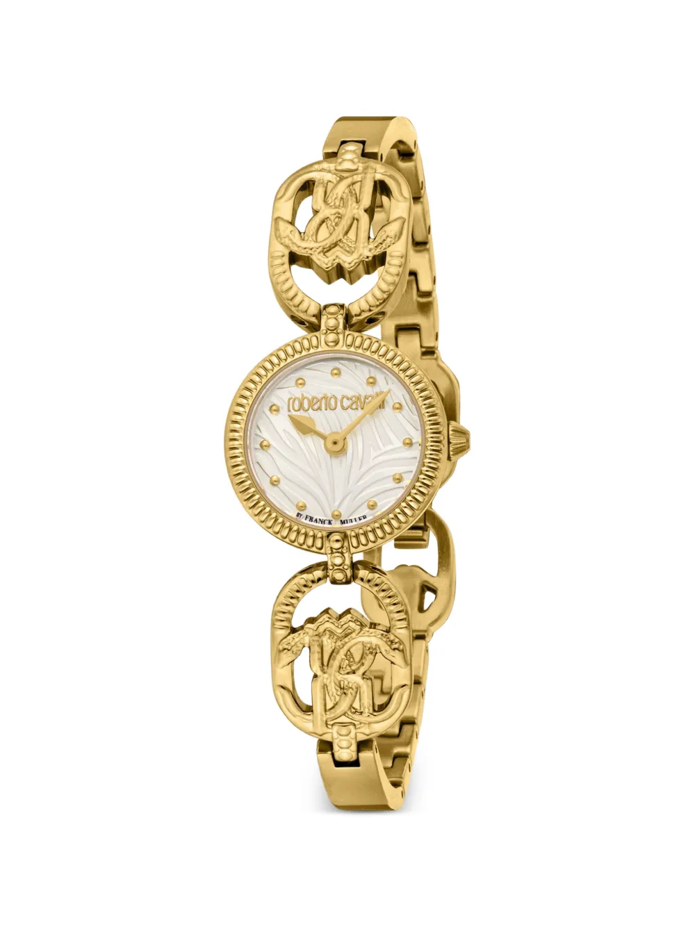 Roberto Cavalli Monogram Link 22mm Watch | White | FARFETCH CA