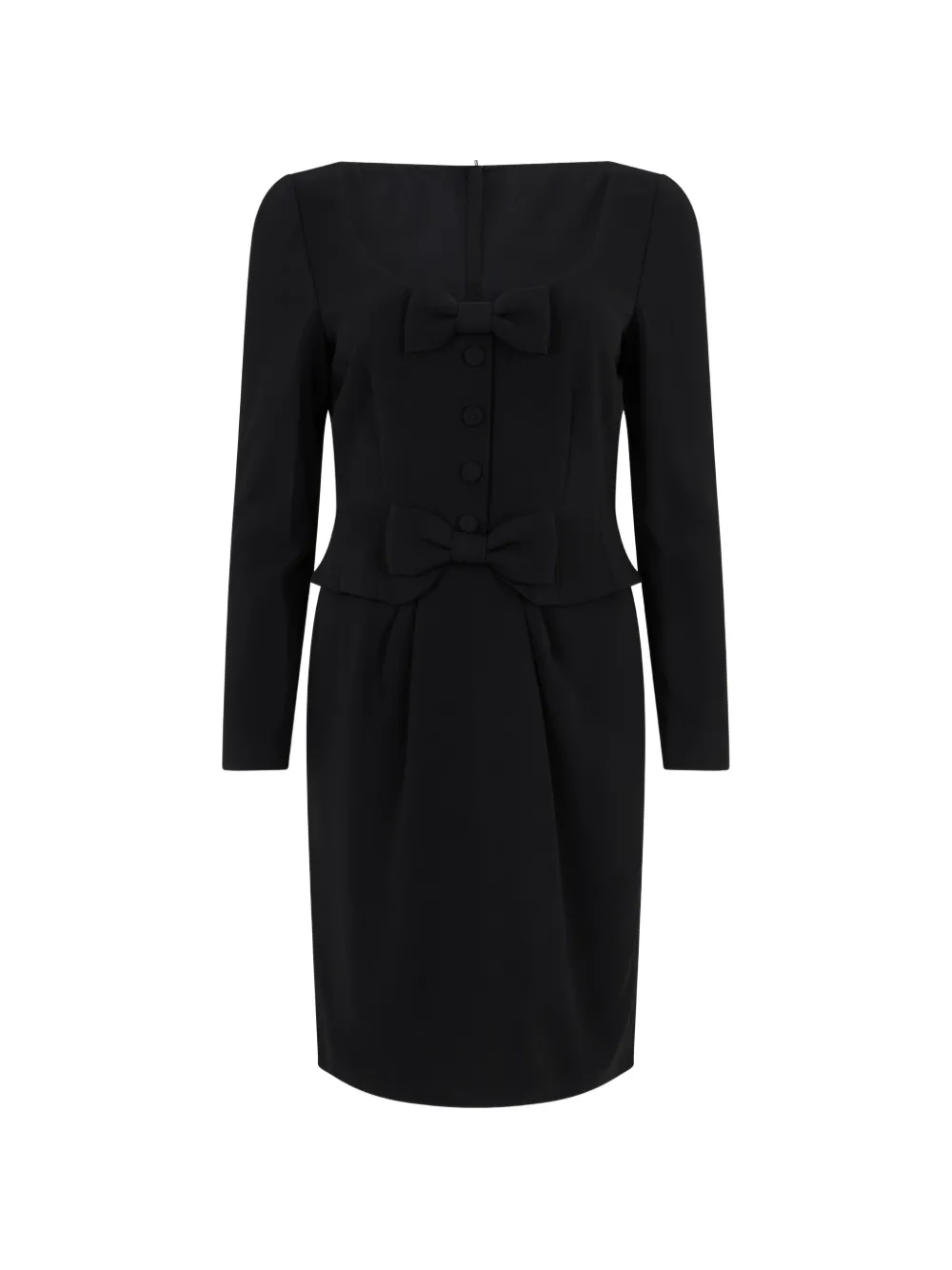 Moschino Vestido Manga Larga Con Detalle De Moño | Negro | FARFETCH MX