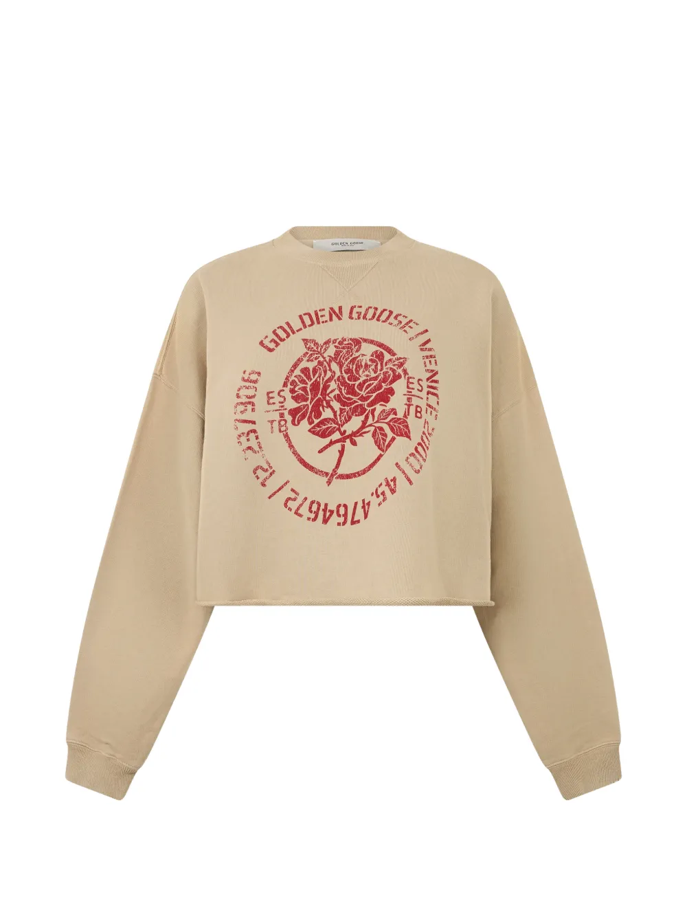 Golden Goose Cropped logo-print Sweater | Brown | FARFETCH
