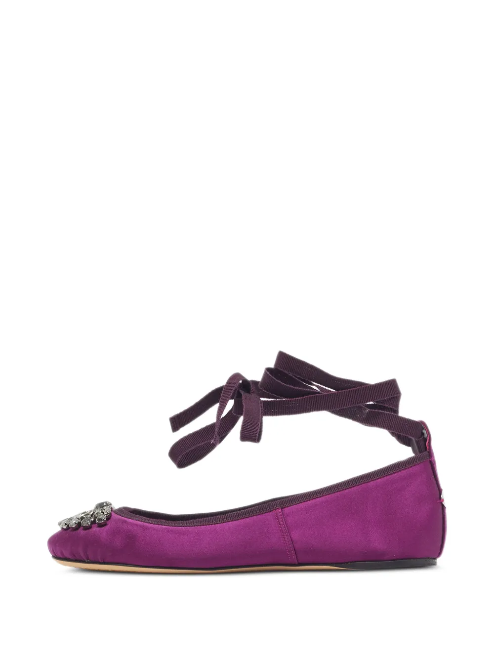 Jimmy Choo Pre-Owned Grace crystal-embellished Ballet Flats | Purple ...