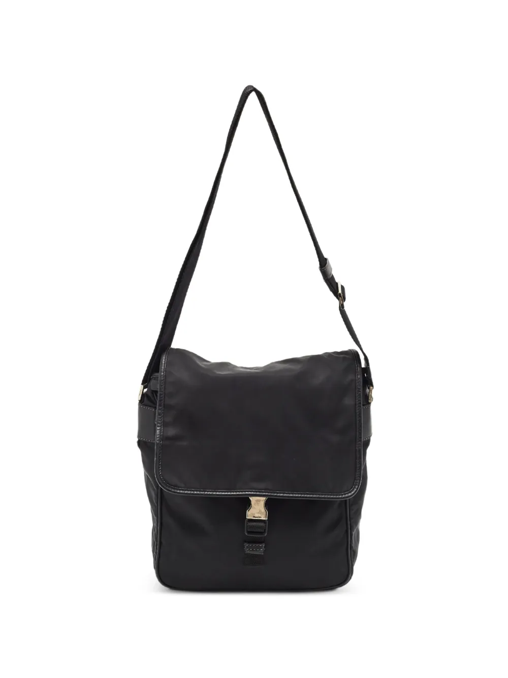 Prada Pre-Owned Saffiano-leather Flap Messenger Bag | Black | FARFETCH