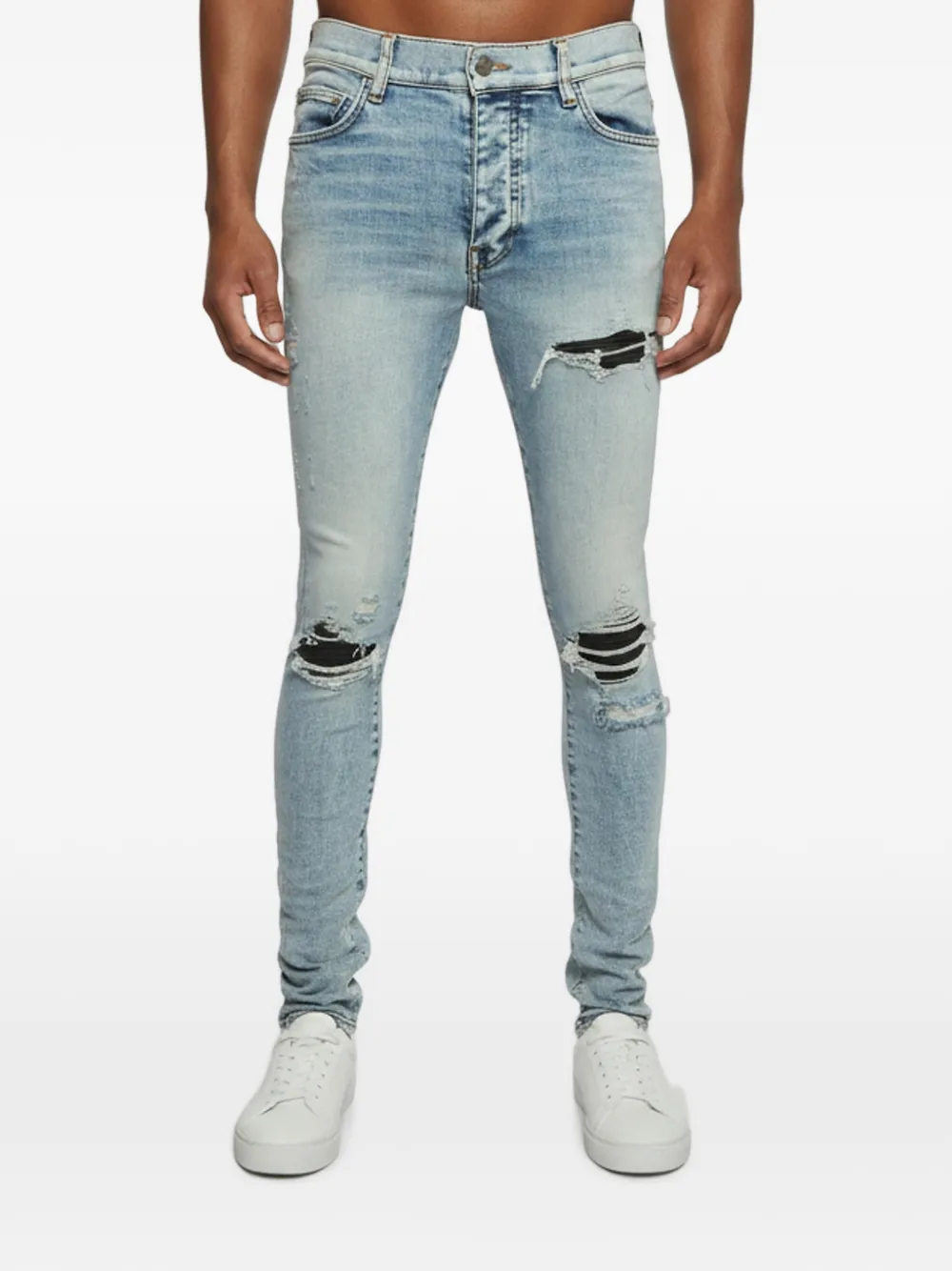 AMIRI ダメージ スキニージーンズ | ブルー | FARFETCH JP