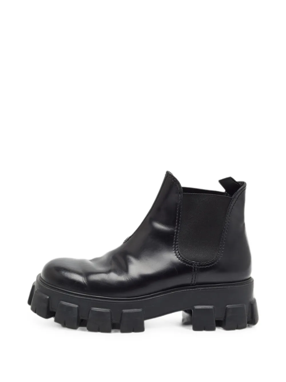 Prada Pre-Owned Monolith lug-sole Chelsea Boots | Noir | FARFETCH FR