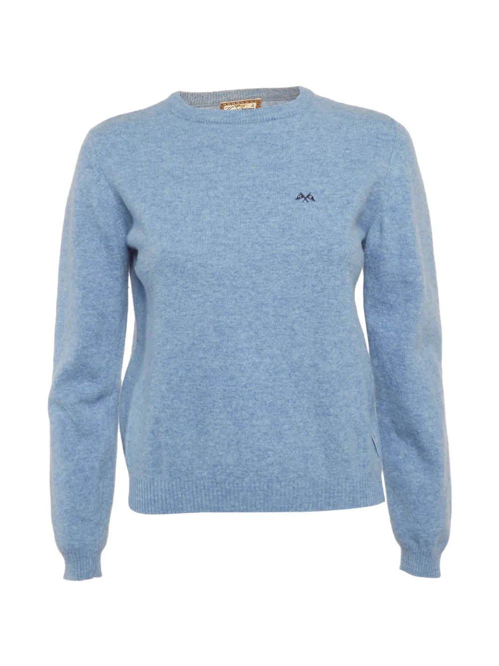 Burberry Pre-Owned logo-embroidered crew-neck Sweater | Blue | FARFETCH AU
