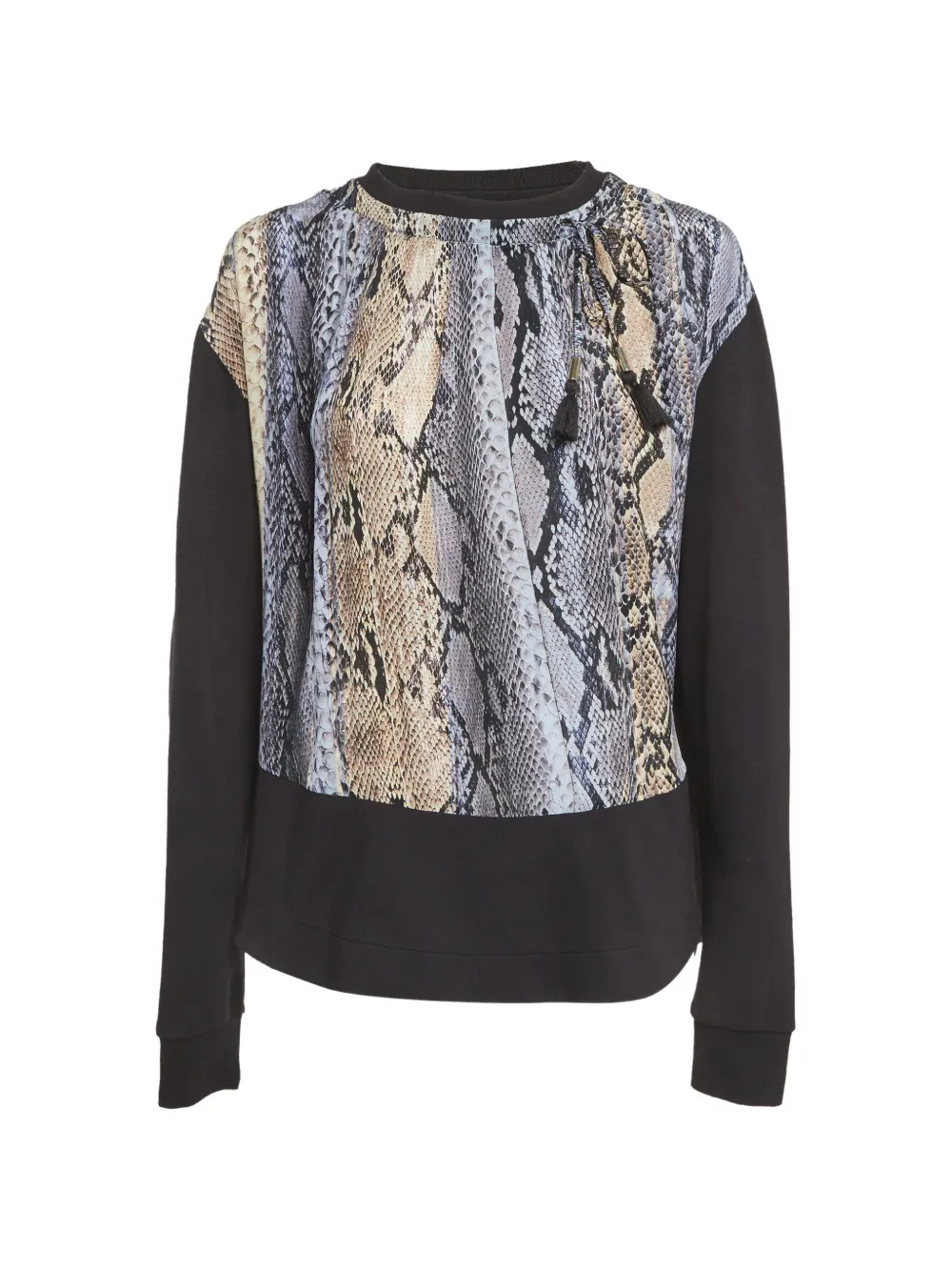 Just Cavalli Vintage snake-print tassel-detail Sweater | Black | FARFETCH