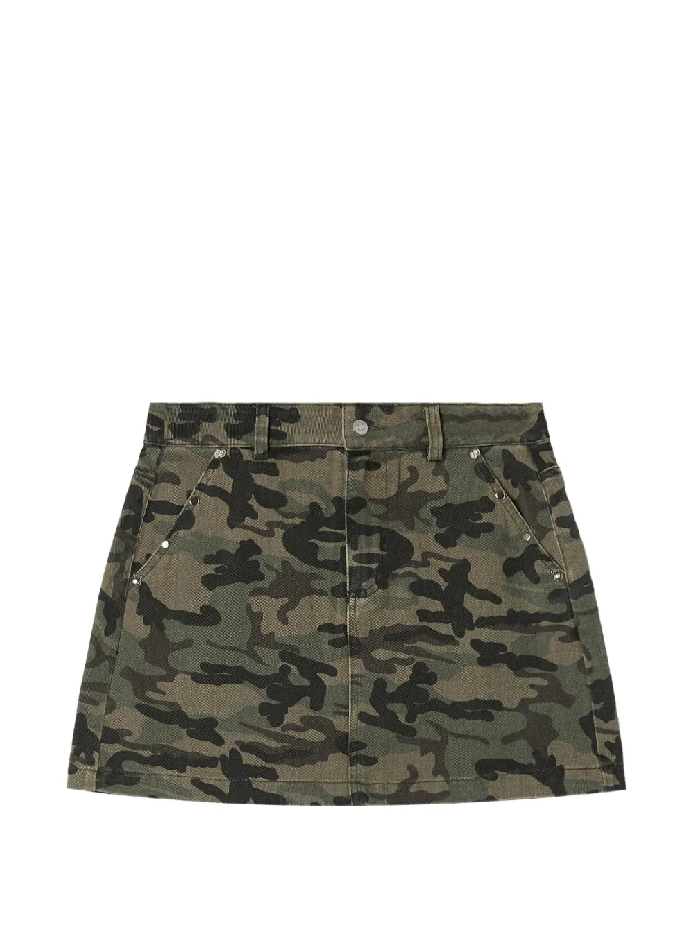 Mini Cream camouflage-print Studded Skirt | Green | FARFETCH