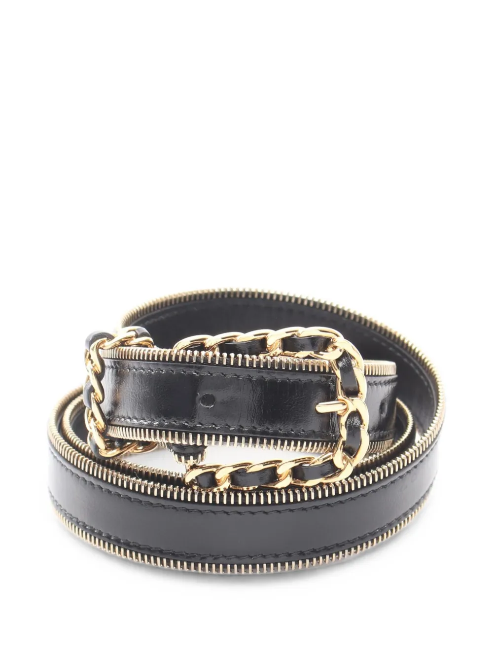 CHANEL Pre-Owned 1986-1988 Coco Mark chain-link Belt | Black | FARFETCH LT