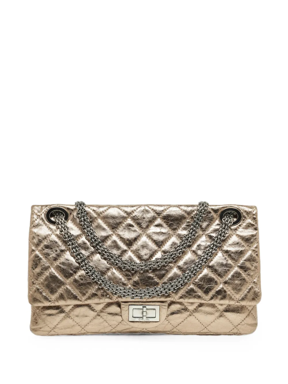 CHANEL Pre-Owned 2006-2008 Reissue 2.55 Quilted Shoulder Bag | Gold ...