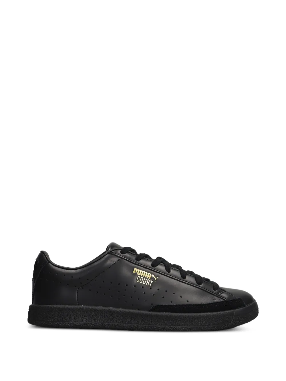 PUMA Court Perforated logo-print Sneakers | Black | FARFETCH AU