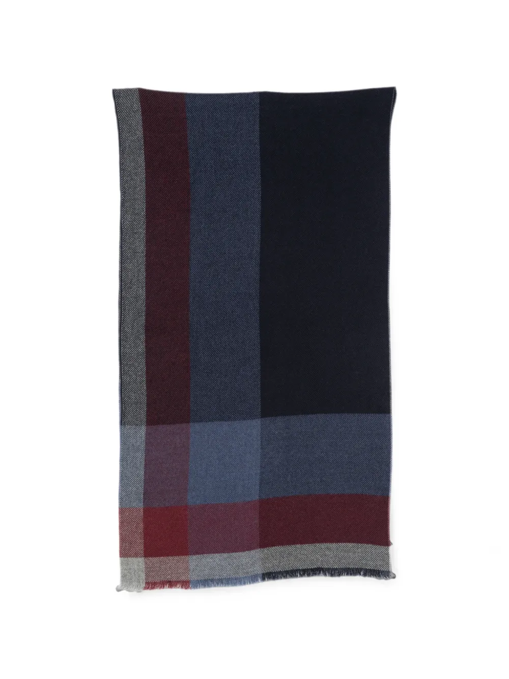 Brunello Cucinelli check-pattern frayed-edge Scarf | ブルー | FARFETCH JP