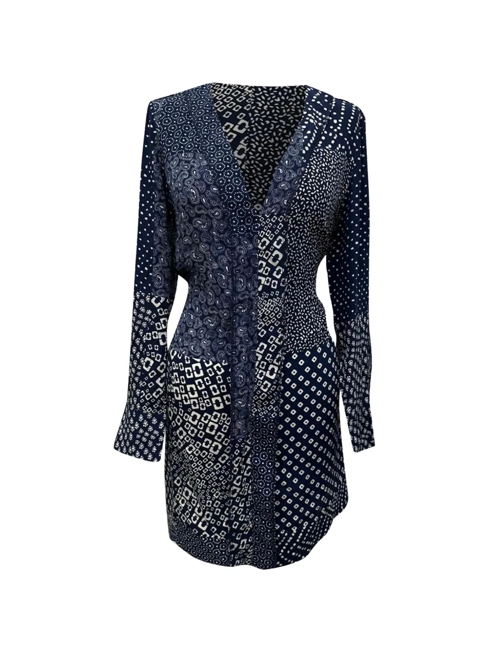 Diane Von Furstenberg Vintage 2010s Reid patchwork-print Dress | Blue ...
