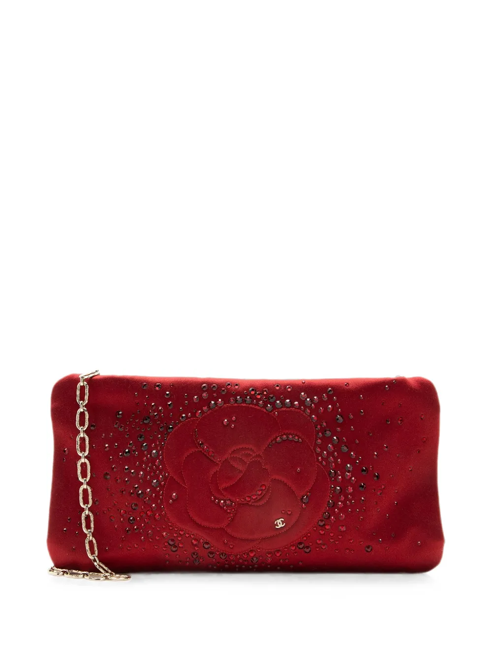 CHANEL Pre-Owned 2009-2010 Camellia Crystal Clutch Bag | レッド | FARFETCH JP