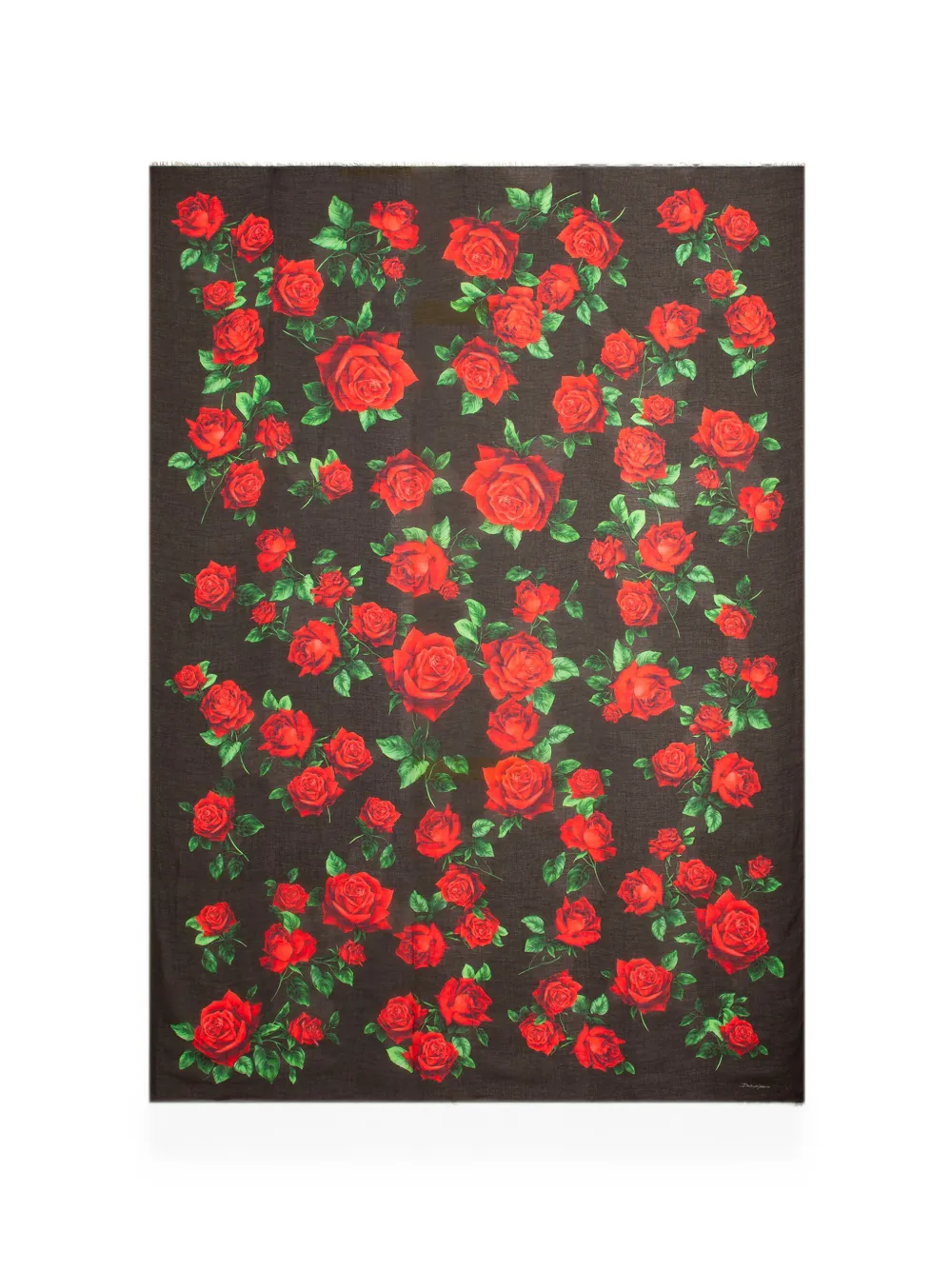 Dolce & Gabbana rose-print Frayed Scarf | ブラウン | FARFETCH JP