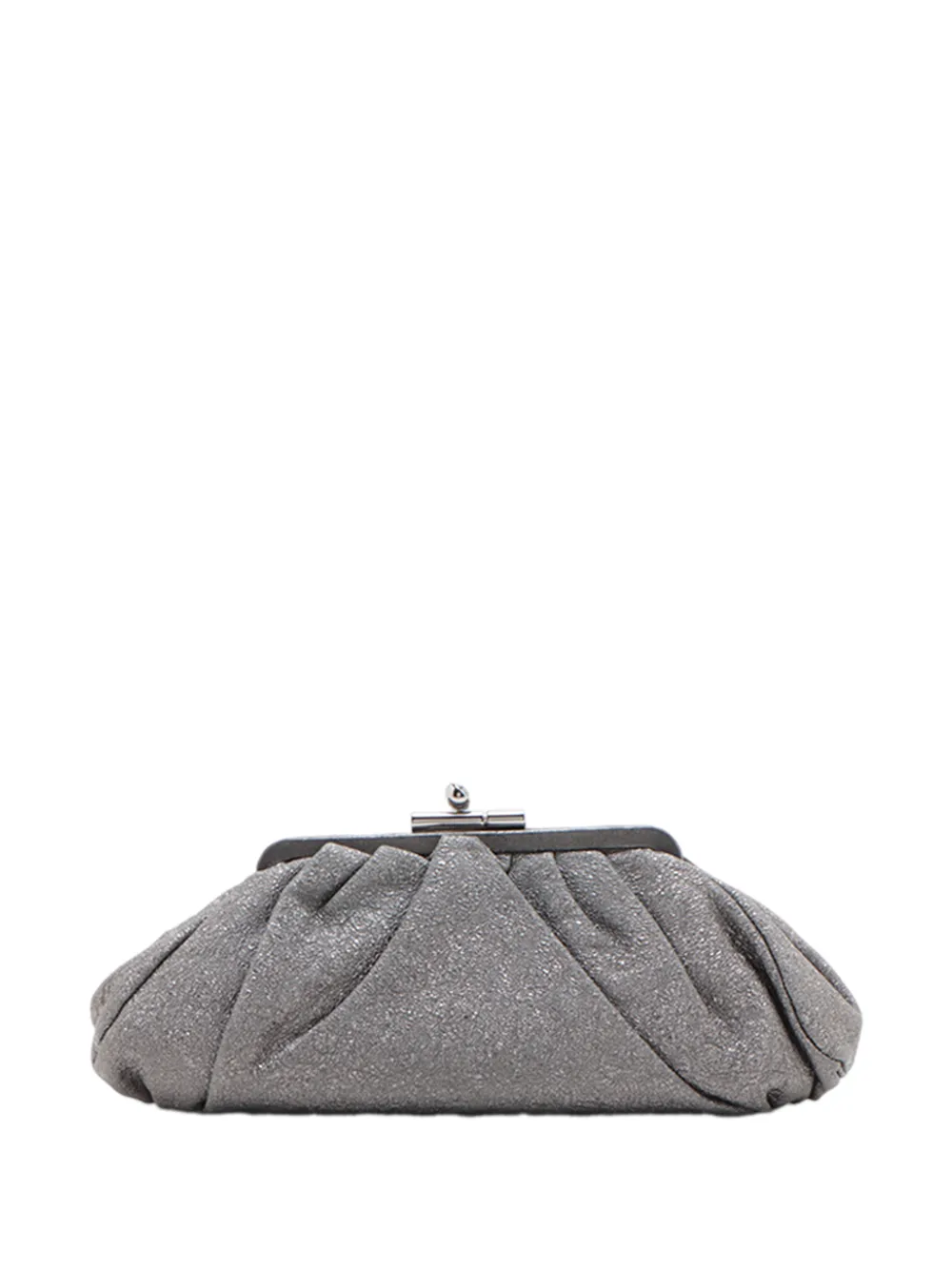 CHANEL Pre-Owned 2006-2008 Leather Kiss Lock Clutch Bag | Grey | FARFETCH